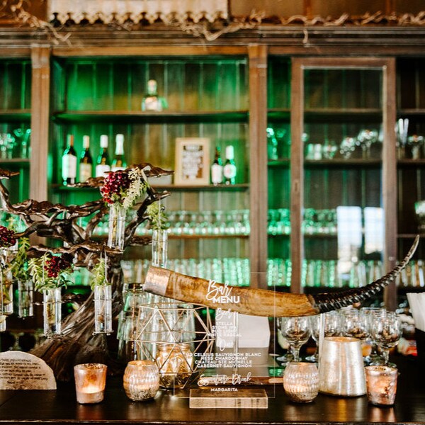 Custom Acrylic Drink Bar Menu, Choose Your Fonts - Signature Cocktails ...