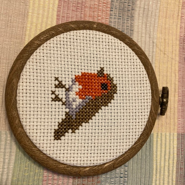 Robin Cross Stitch Kit - Beginners Counted Cross Stitch Mini Kit - DIY ...