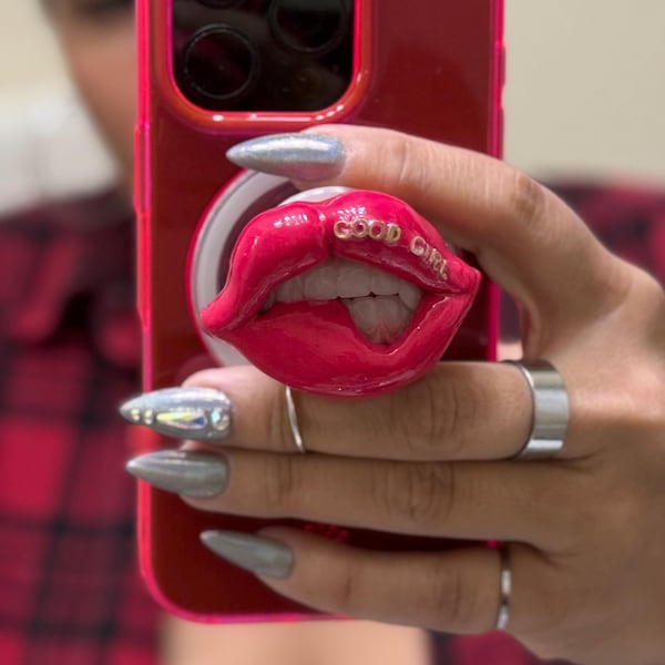 Gothic Style Designed Lips Phone Holder / Halloween Brooch / Choker ...