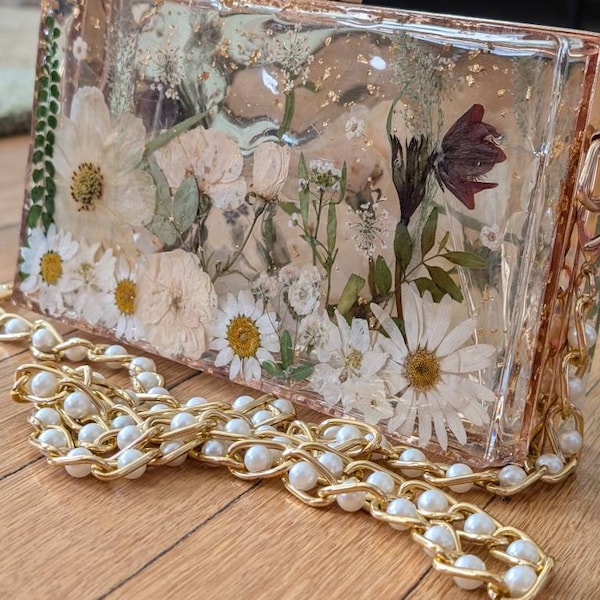 Resin Clutch Purse With Real Dried Flowers— Ready to Ship! - Etsy