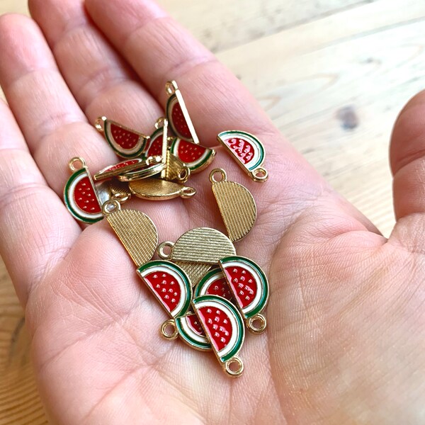 4, 20, or 50 BULK Watermelon Slice Charms, Summer Charm, Food Charm ...