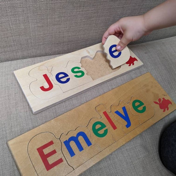Children's Wooden Name Jigsaw Puzzle - 3 Letters - Personalised ...