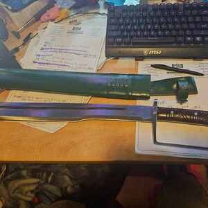 Big Falcata Sword With Straight Handle, Long Kukri Machete Handmade in ...