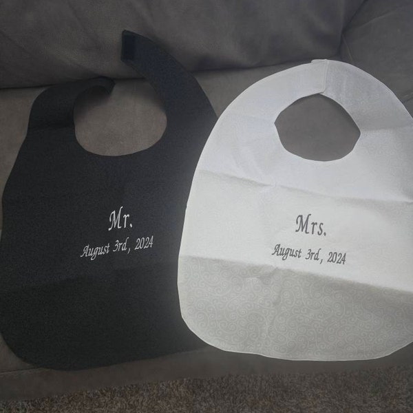 Wedding Reception Bibs for the Bride and Groom - Etsy
