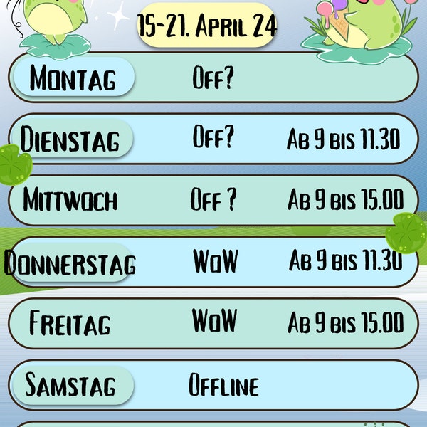 STREAM SCHEDULE Template | Gamer Schedule | Social Media Stream ...