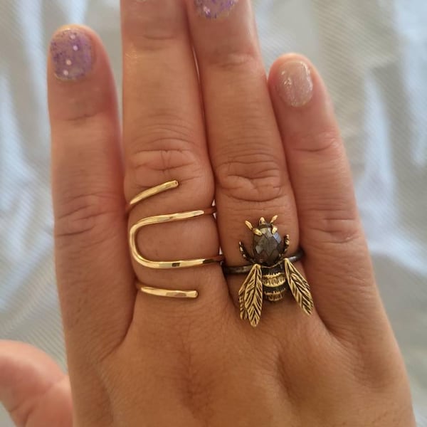 Hammered 14K Gold-filled Thumb Ring: Adjustable Handmade Jewelry - Etsy