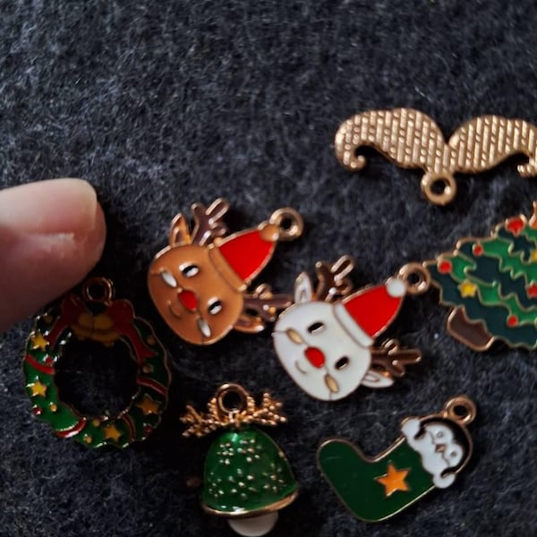 Bulk Wholesale Colorful Enamel Metal Christmas Santa Claus Snowflake ...