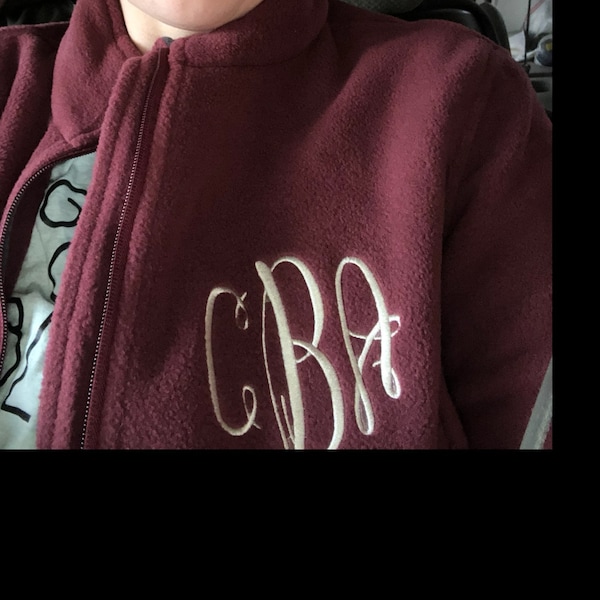Monogrammed Fleece Jacket, Full Zip Womens Jacket, Christmas Gift for ...