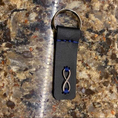 PERSONALIZED Anniversary Infinity Keychain, Leather Anniversary Keyring ...