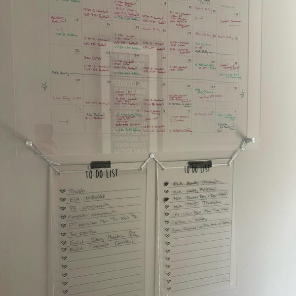 Acrylic to Do List for Wall || Dry Erase Board Clear Acrylic Calendar ...