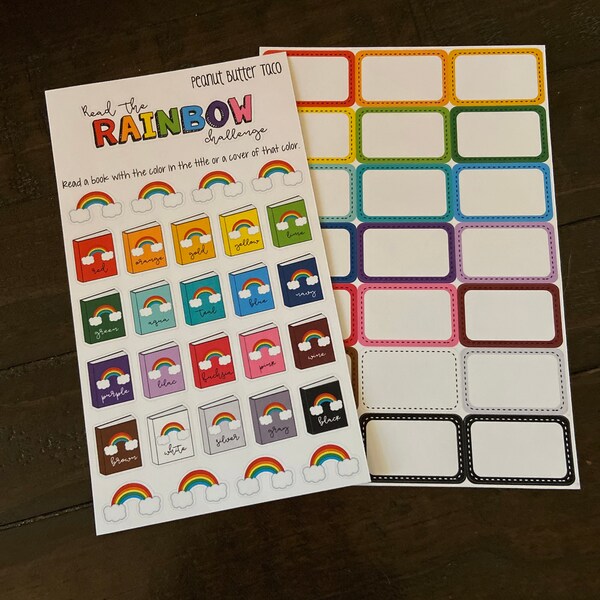 Read the Rainbow - Reading Challenge Planner Stickers - Reading Planner ...