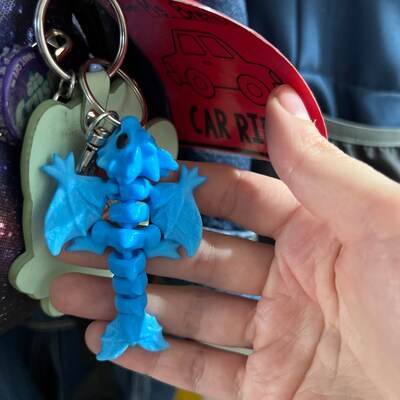 Flexible Dragon 3D Print Tiny Wyvern Keychain Made-to-order ...