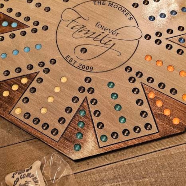 Wooden Carbles Board Game With Dice and Marbles, Free Personalization ...