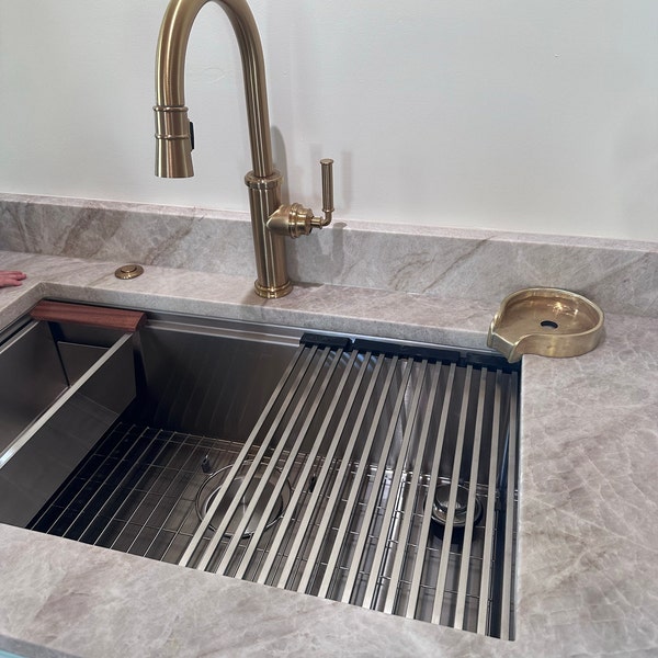 Unlacquered Brass Glass Rinser for Kitchen Sinks, Kitchen Sink ...