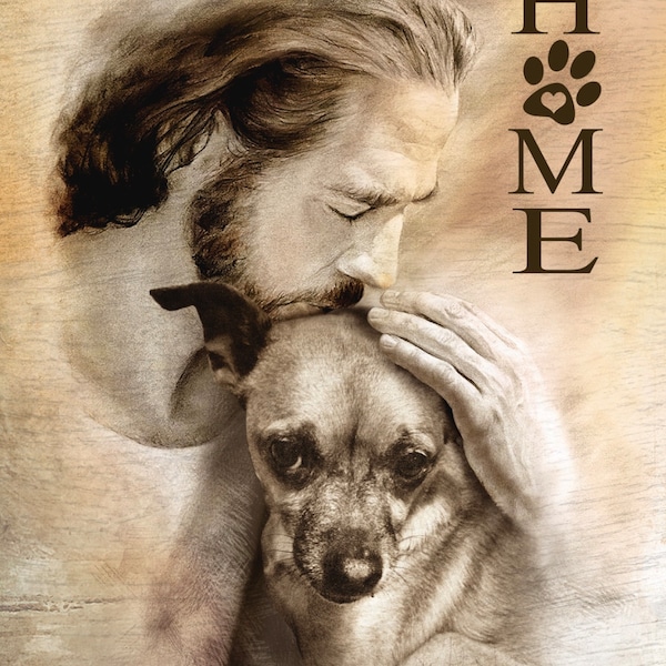 Jesus With Dog Painting, DIGITAL Download File, Jesus and Dog, Welcome ...