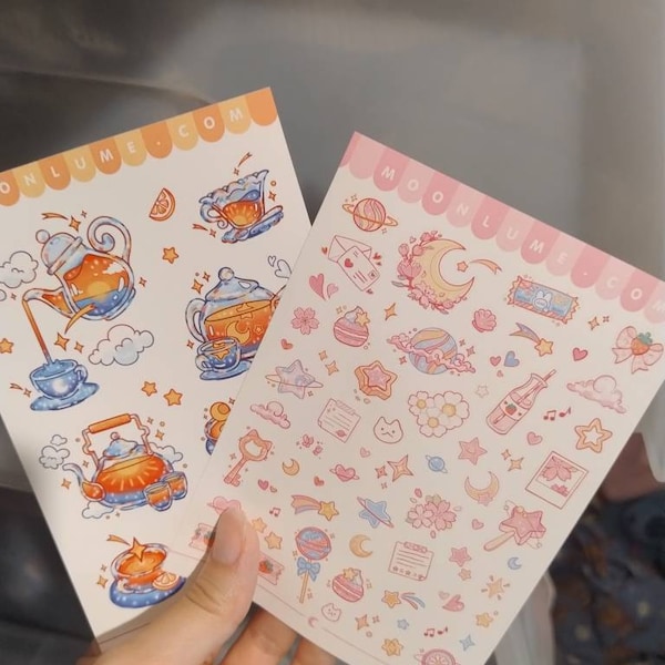 Starry Night Paint UI Holographic Vinyl Sticker - Cute Waterproof ...