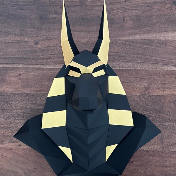 Papercraft DIY Anubis Model, Paper 3d Anubis, Anubis Template, Dxf Anubis Drawing, 3D Wall Art ...
