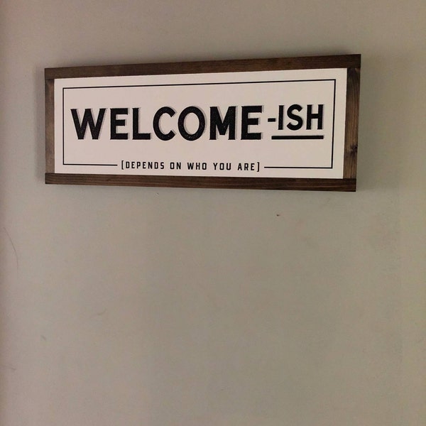 Welcome Sign, Welcome Funny Sign, Wooden Sign, Farmhouse Wooden Sign ...
