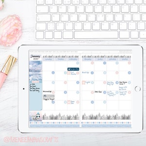 Snow Days Weekly Digital Sticker Kit Goodnotes & iPad Digital Planner ...
