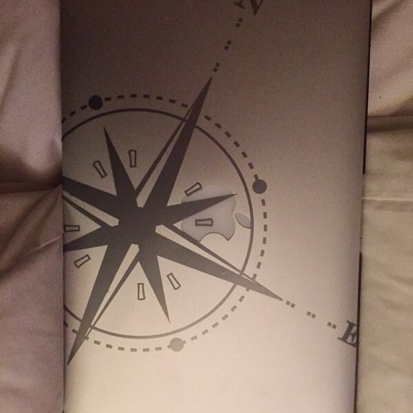 Laptop Decal Compass Rose Design Nautical Travel Explore Decal Laptop ...