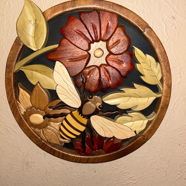 Bee Intarsia Pattern PDF, Floral Woodworking Design Digital Download - Etsy