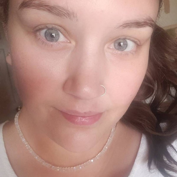 ASTM F136 Titanium Conch Labret, Curved Gem and Bead Conch Earring ...