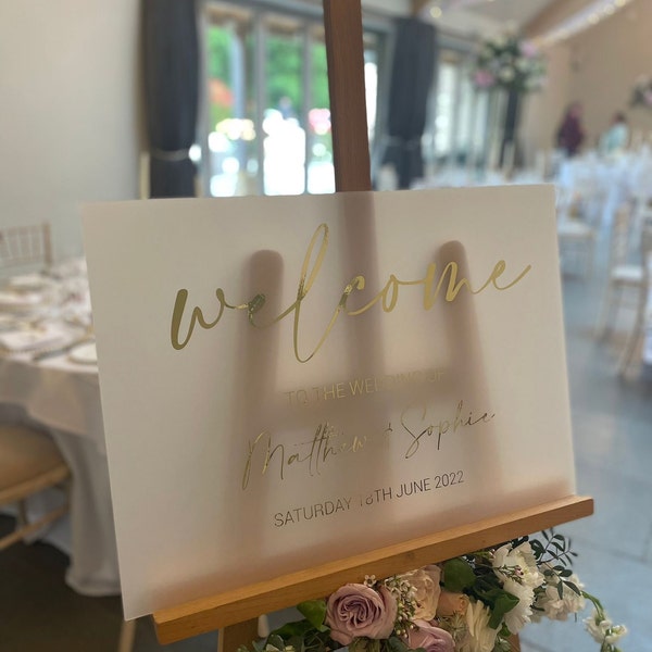 Perspex Wedding Welcome Sign Frosted Acrylic-frosted Perspex Welcome to ...
