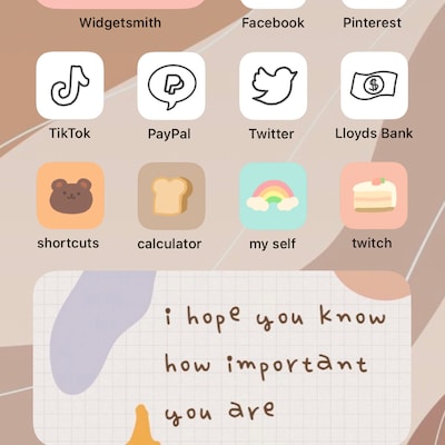 Cute Hand Drawn Ios & Android App Icons Home Screen Set Widget ...