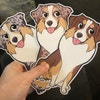 Australian Shepherd Sticker Aussie Chibi Puppy Dog, Vinyl, Hand Drawn ...