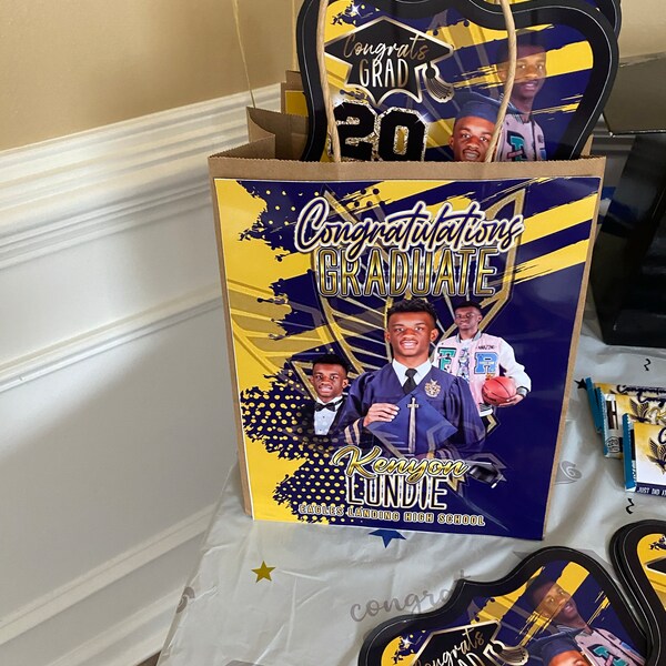 Custom Chip Bags GRADUATION Chip Bag Trunk Party Bags Grad Chip Bags ...
