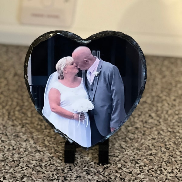PHOTO SLATE HEART Shape Rock Personalised Photo Gift - Etsy