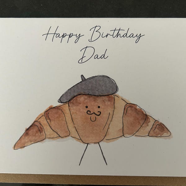 Personalised Partying Croissant Birthday Card | Besties Birthday Card ...