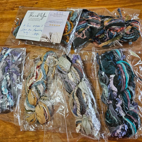 Victorian Christmas Fiber Pack Yarn Sari Bundle 14 Yards Total (1 Yards ...
