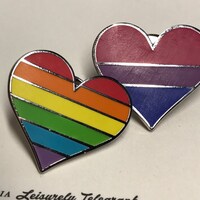 Bisexual Pride Pin Gay Lapel Pin Bisexual Flag Pin Heart - Etsy Israel
