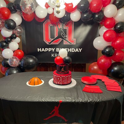 BASKETBALL Birthday Party Backdrop Basketball Birthday Party Background ...