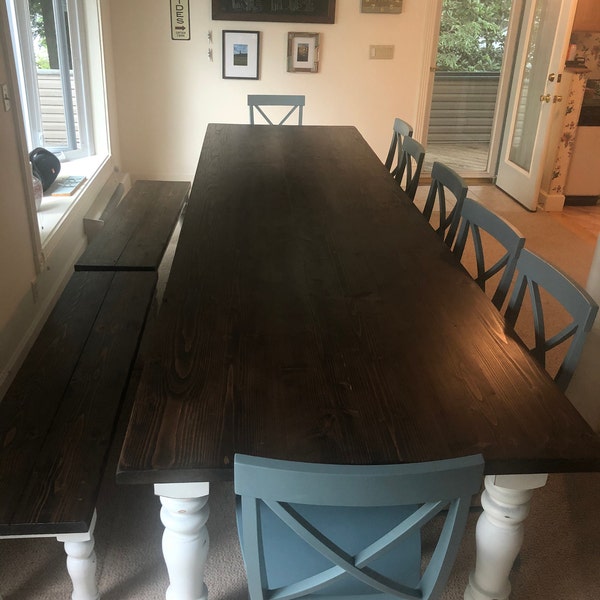 Extra Large Farmhouse Table, Long Farm Table, Custom Wood Table, Rustic ...