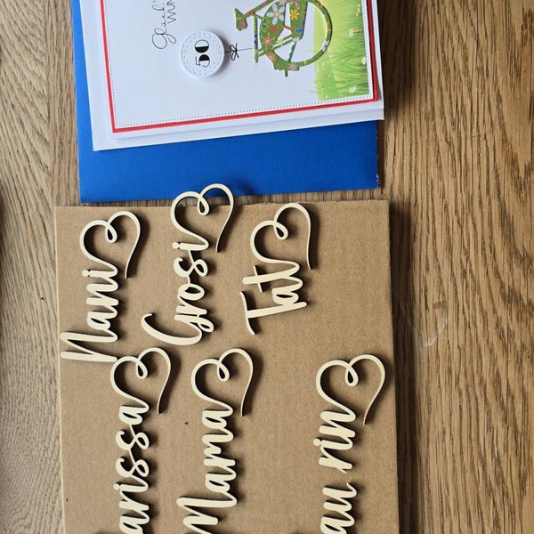 Place Cards for the Glass, Name Cards, Wooden Lettering, Table ...