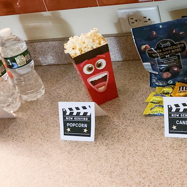 Movie Night Clapper Label Template - Movie Night Ideas, Movie Birthday ...