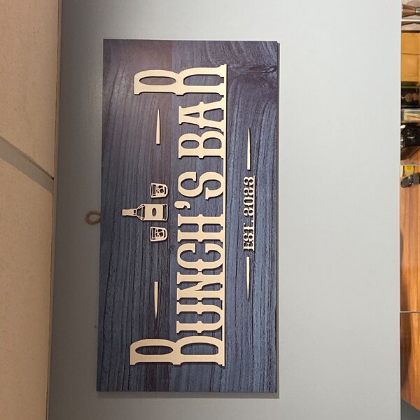 Personalized Bar Sign, Wooden Sign Gift, Custom Wood Sign, Personalized ...