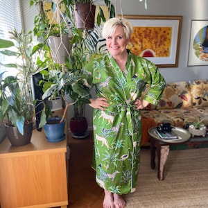 Green 100% Cotton Indian Beach Kimono Robe kimono Robecotton - Etsy
