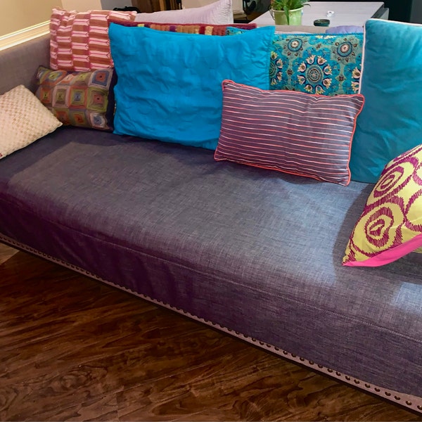 Daybed Slipcover, TWIN or FULL Mattress Cover, Fitted Daybed Cover ...