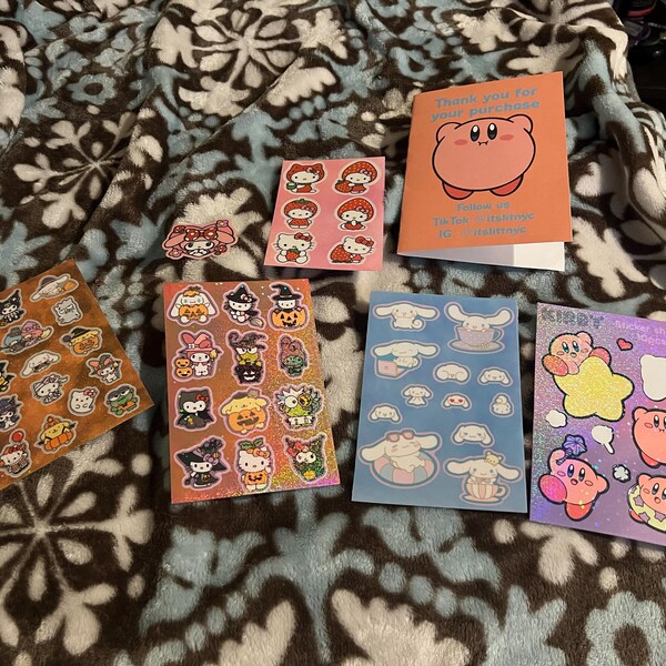 Pink Bubble Sticker, Anime Waterproof Sticker Sheet, Holographic Vinyl ...