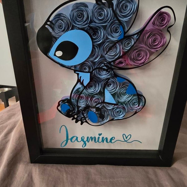 Stitch Paper Flower Shadow Box | Wall Decor | Flower Box ...