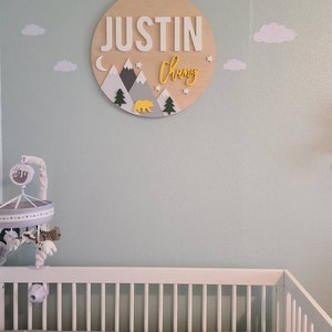 Round Nursery Name Sign Baby Shower Round Plaque | Etsy