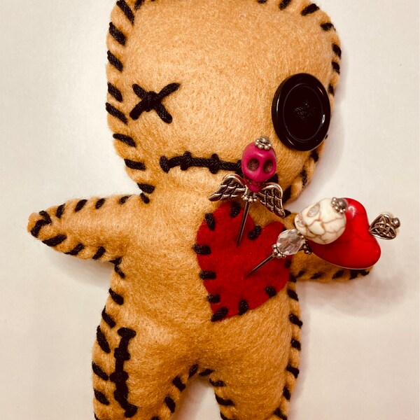 Felt Voodoo Doll With Two Voodoo Pins Poppet Hoodoo Dark Magic - Etsy