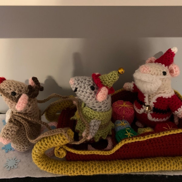 Christmas Mice, Tree & Sleigh Crochet Pattern - Etsy