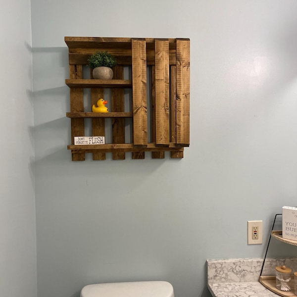 Handmade Farmhouse Bathroom Shelf: Rustic Over-the-toilet Storage - Etsy