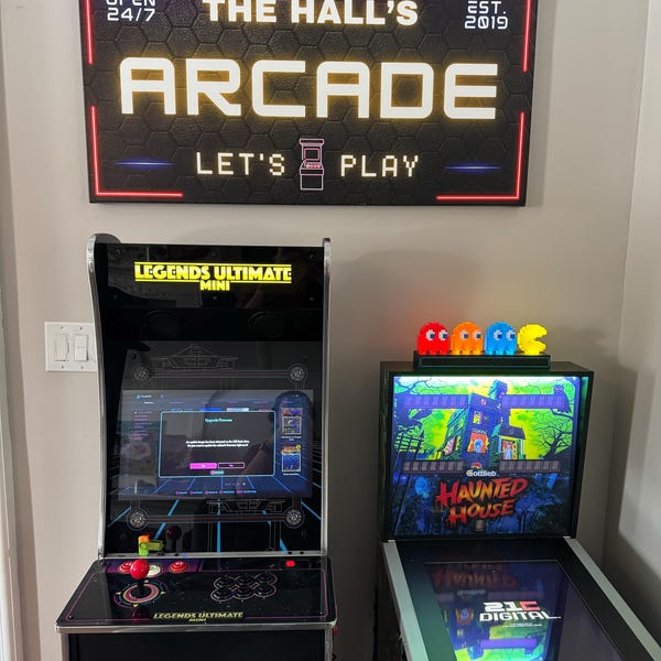 Arcade Sign, Custom Game Room Wall Art, Personalized Arcade Gifts for ...