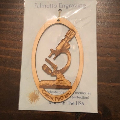 Personalized Microscope Ornament, Unique Gifts for Scientists, Science ...