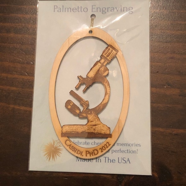 Personalized Microscope Ornament, Unique Gifts for Scientists, Science ...